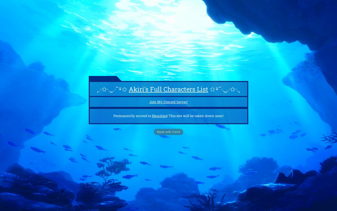 Akiri's Full Character List